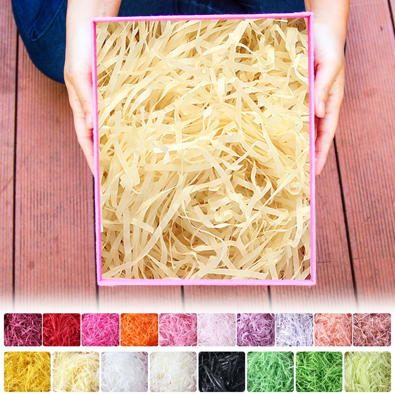 Crinkle Paper Shredded Filler 100g - Gift Box Basket Packaging Raffia ...