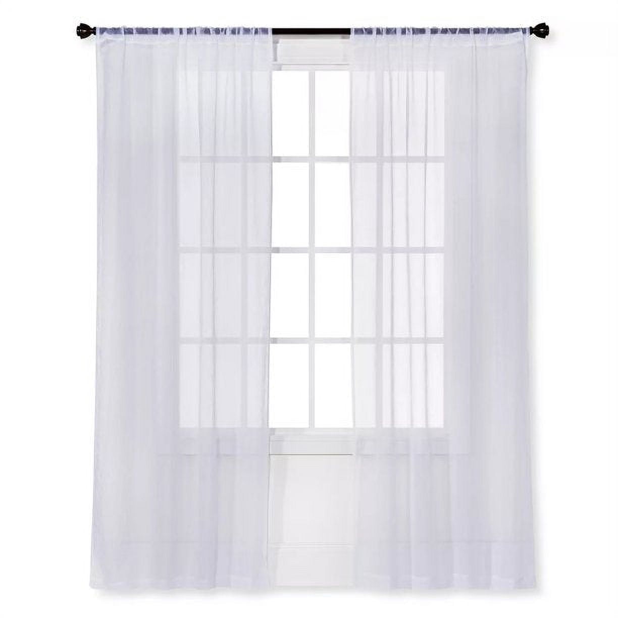 Crinkle Sheer Curtain Panel White 84"x40" - Room Essentials? - Walmart.com