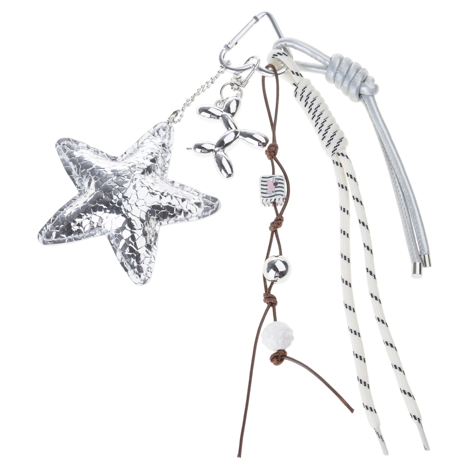Crinkle Star Bag Charm Keychain Accessory With Sturdy Metal Hook for ...