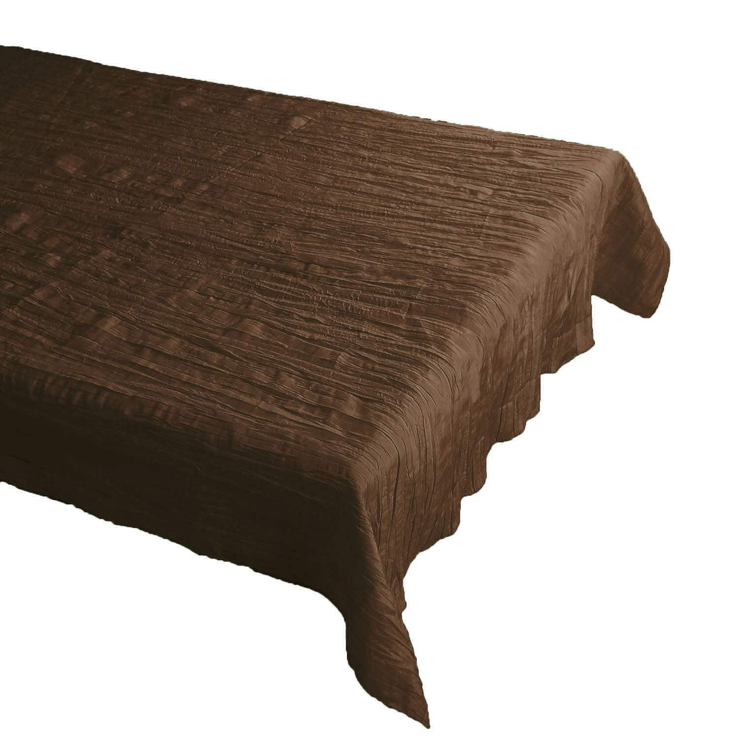 Crinkle Style Crushed Taffeta Tablecloth Brown - Walmart.com