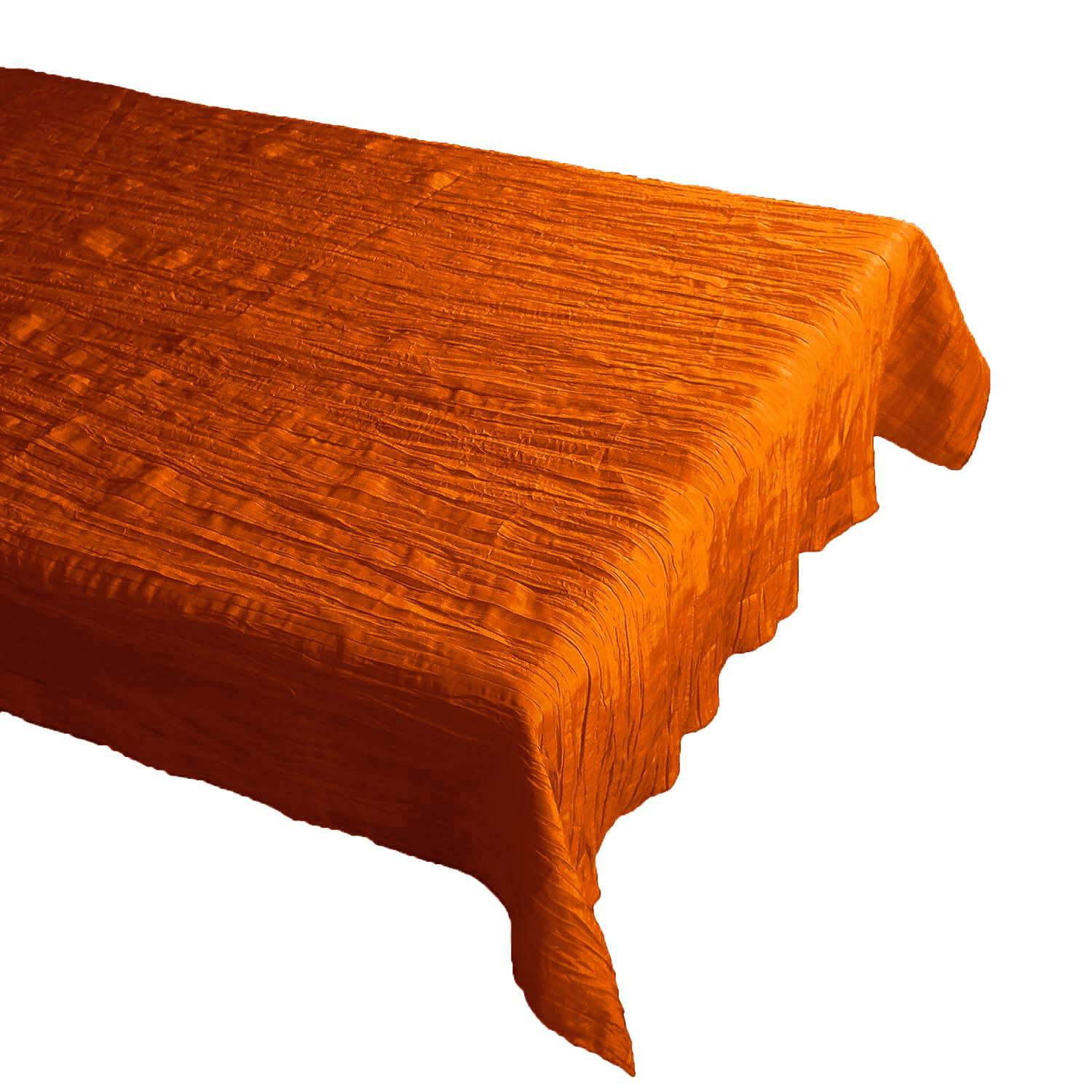 Crinkle Style Crushed Taffeta Tablecloth Orange - Walmart.com