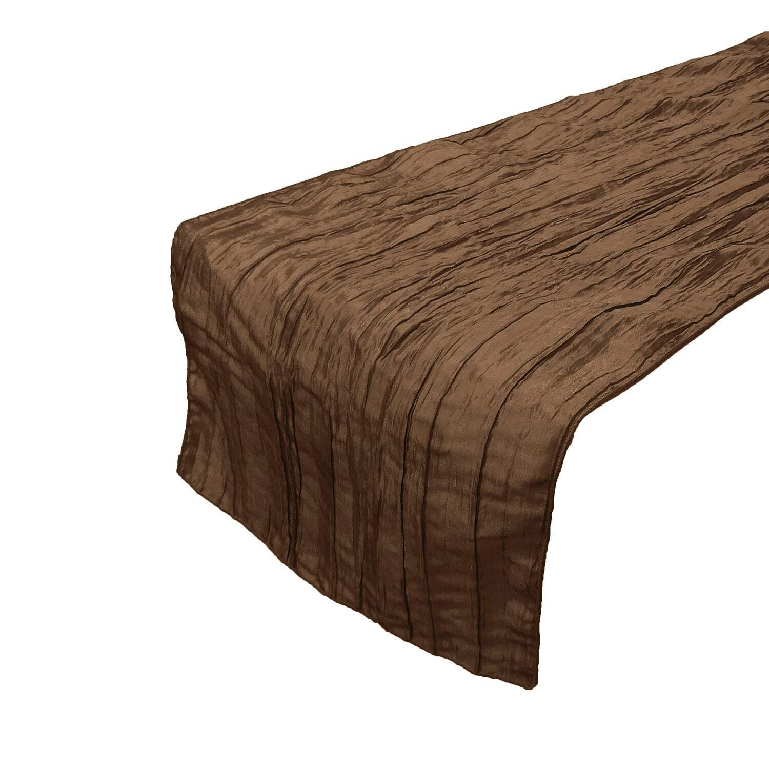 Crinkle Taffeta Crushed Style Decorative Table Runner Brown - Walmart.com