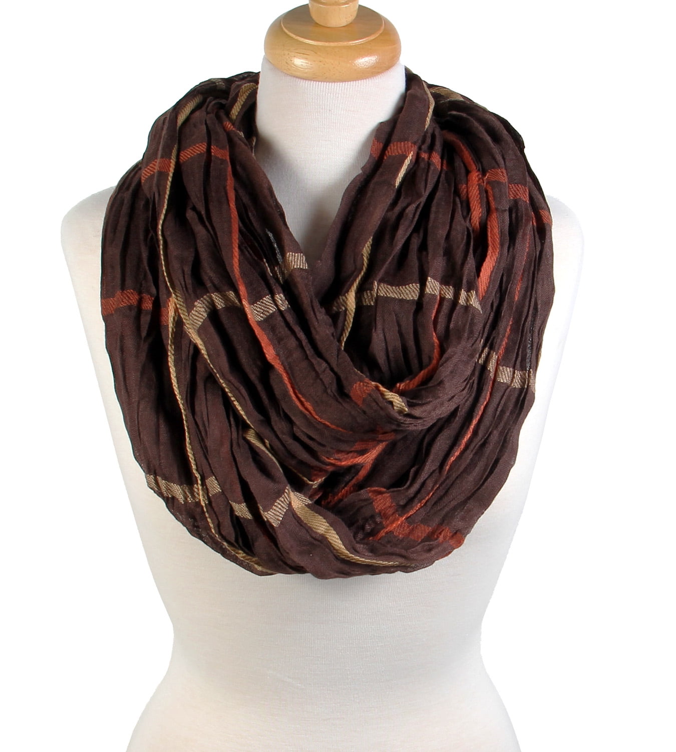 Crinkled Windowpane Plaid Sheer Lightweight Fashion Scarf - Walmart.com