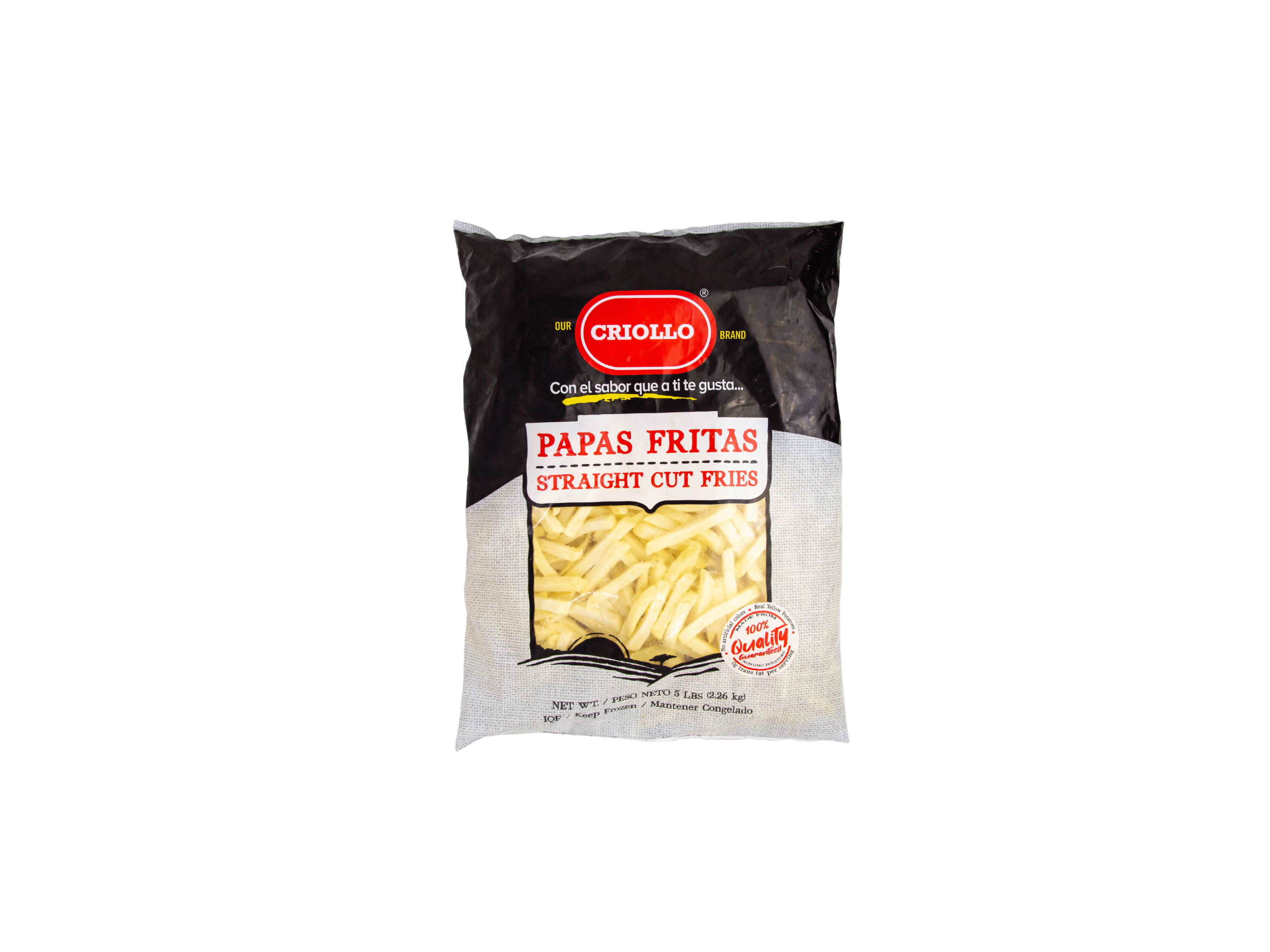 Criollo, Straight Cut French Fries Potatoes, 5 lbs Plastic Bag (Frozen ...