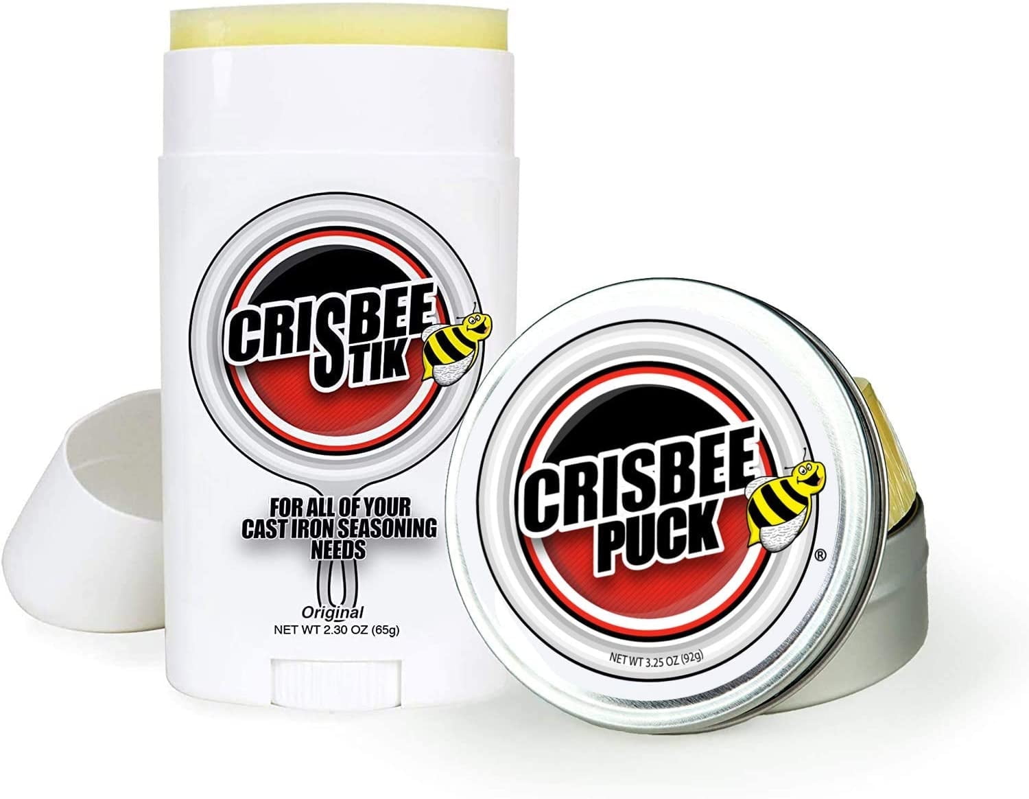 Crisbee Stik & Puck Cast Iron Seasoning Combo - USA Made - Cleaner ...