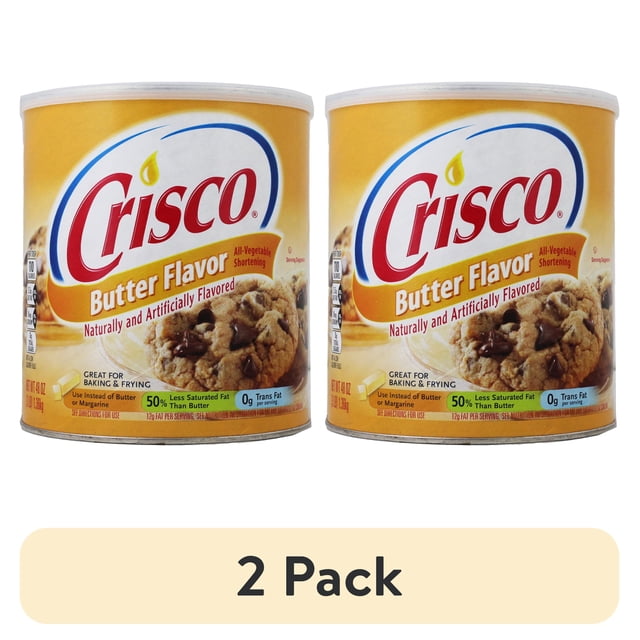 (2 pack) Crisco All-Vegetable Butter Flavor Vegetable Shortening Can ...
