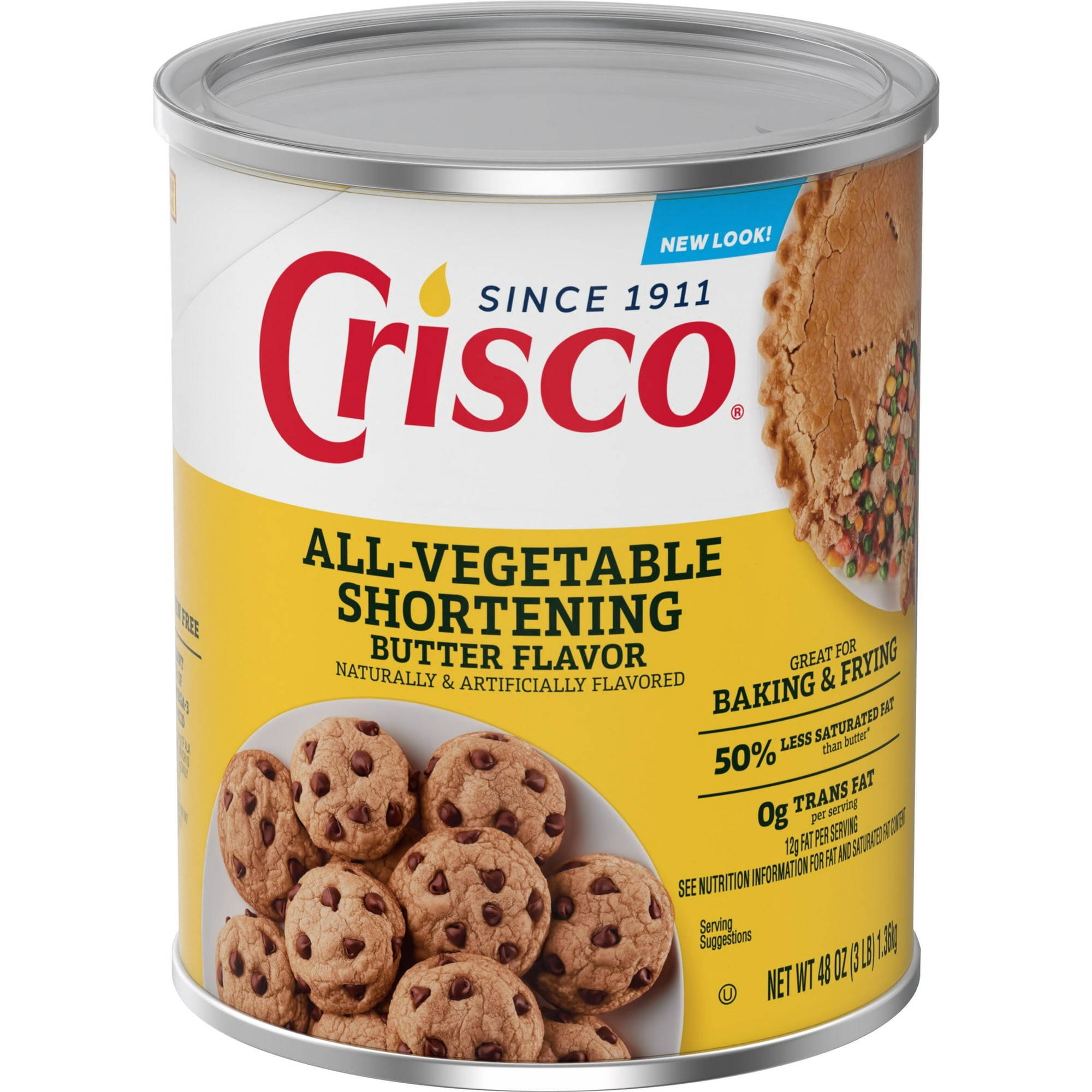 Crisco All-Vegetable Butter Flavor Vegetable Shortening Can, Shelf ...