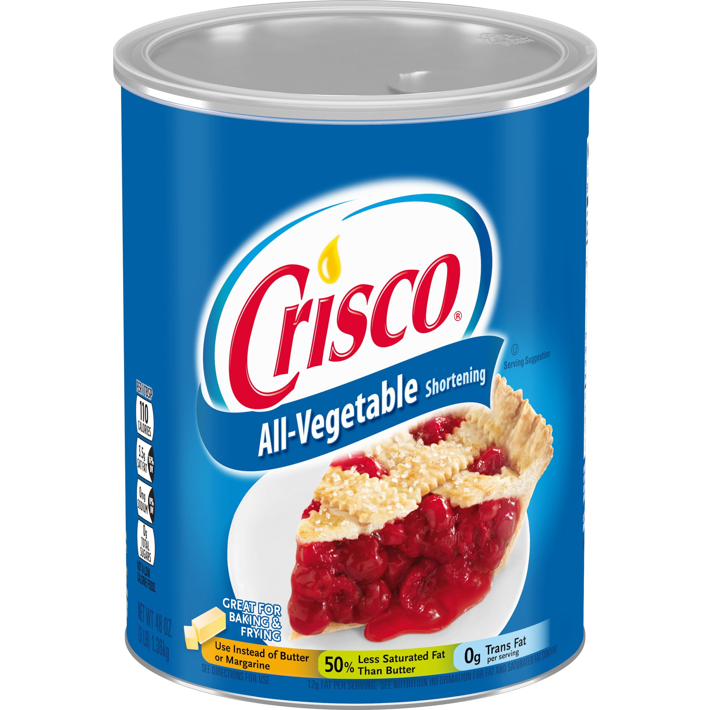 Crisco All-Vegetable Shortening 48 oz for Regular Cooking & Baking with ...