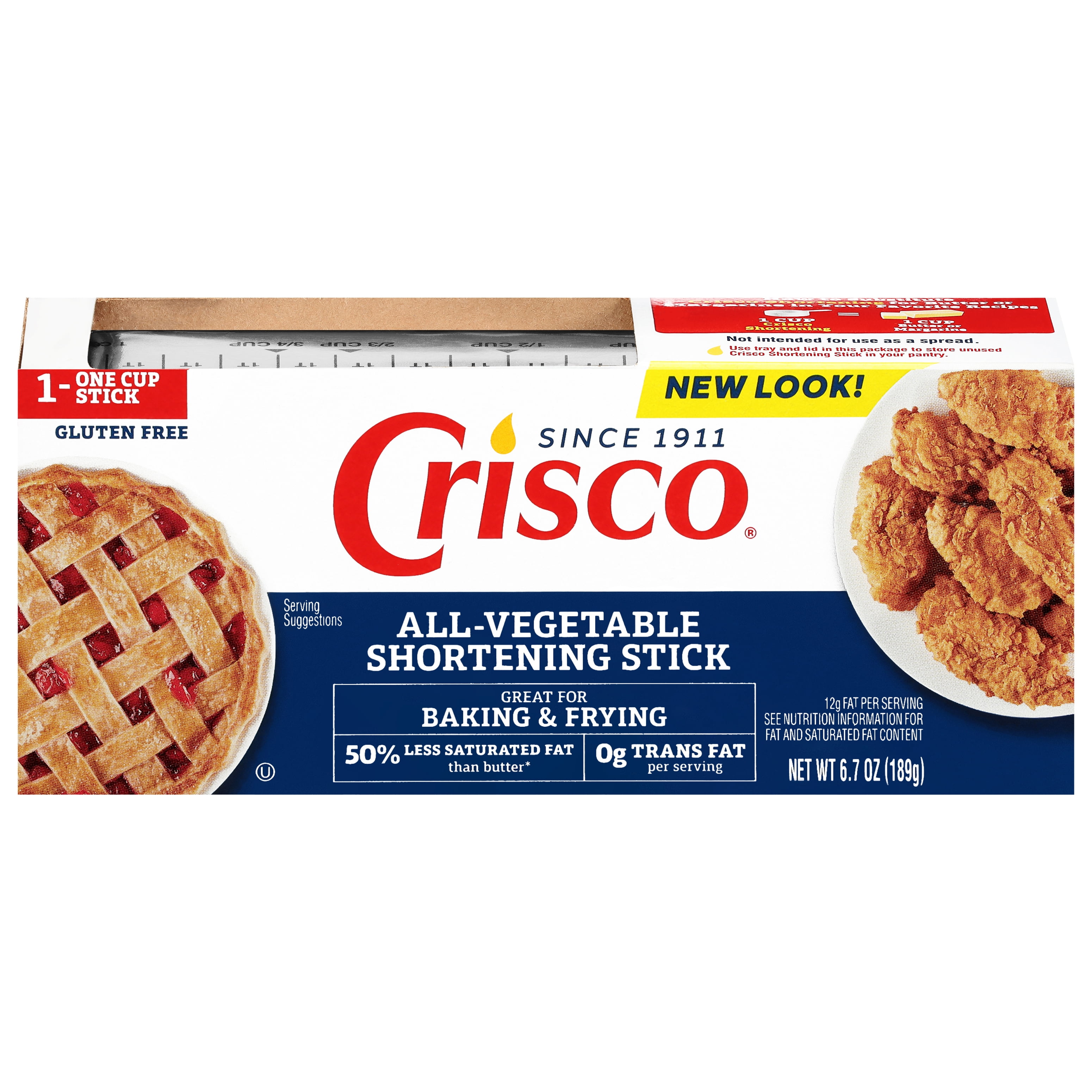 Crisco All-Vegetable Shortening Stick, 6.7oz, Baking and Frying ...