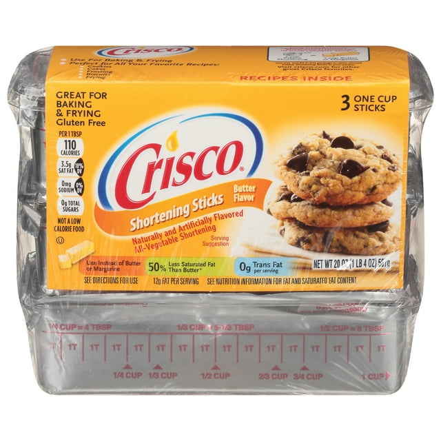 Crisco Butter Flavor All-Vegetable Shortening Sticks, 20 OZ - Walmart.com