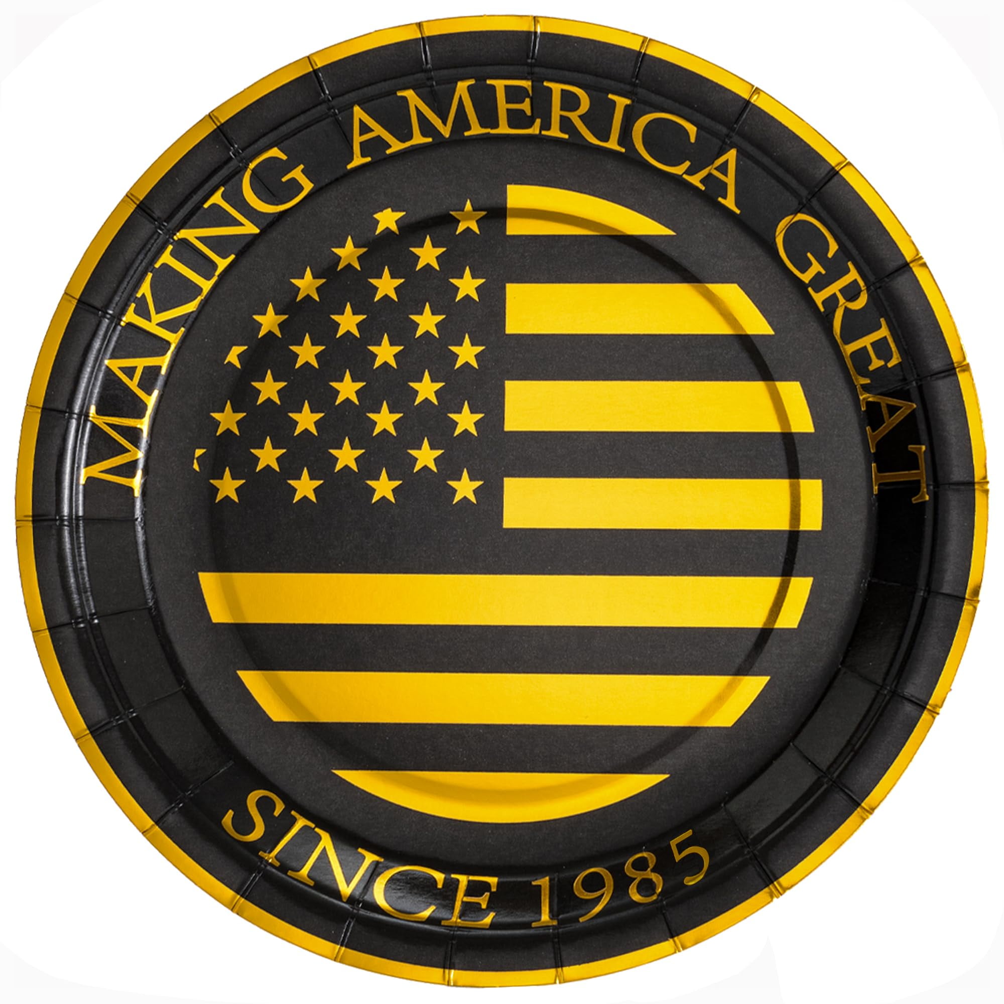 Crisky 40th Birthday Plates Black and AFN1Gold Dessert, Buffet, Cake ...