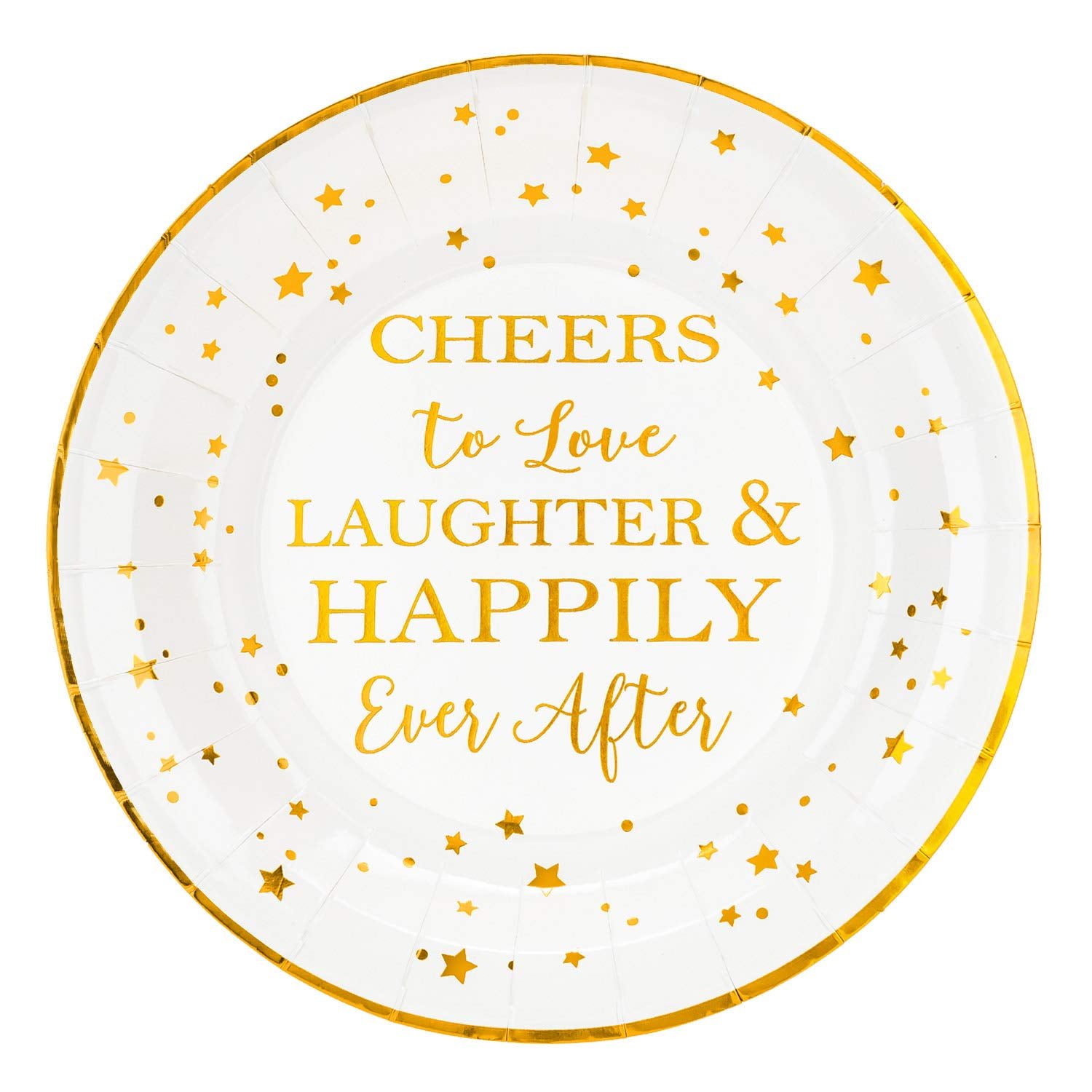 Crisky 50 Counts Cheers to Love AFN1Gold Plates for Bridal Shower ...