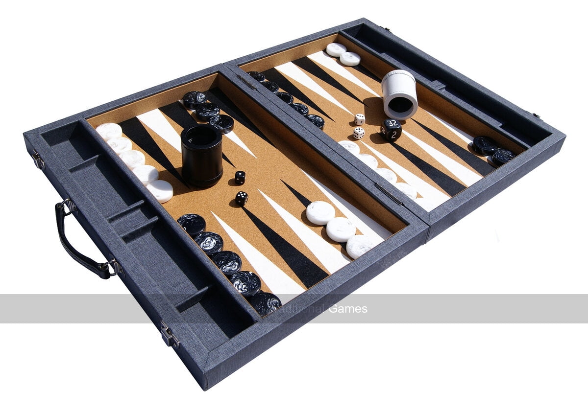 Crisloid Brooklyn Slate 21-inch Tournament AttachÃ© Backgammon Set ...