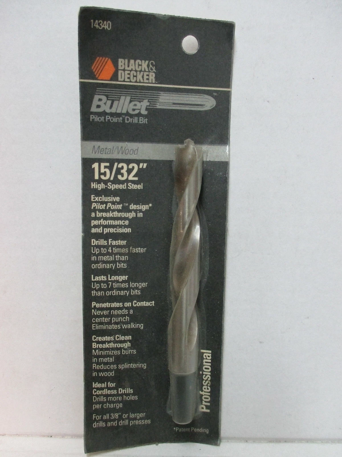 Crisp - 15/32" Metal/Wood Drill Bit 3 Pcs High Speed Steel Black ...