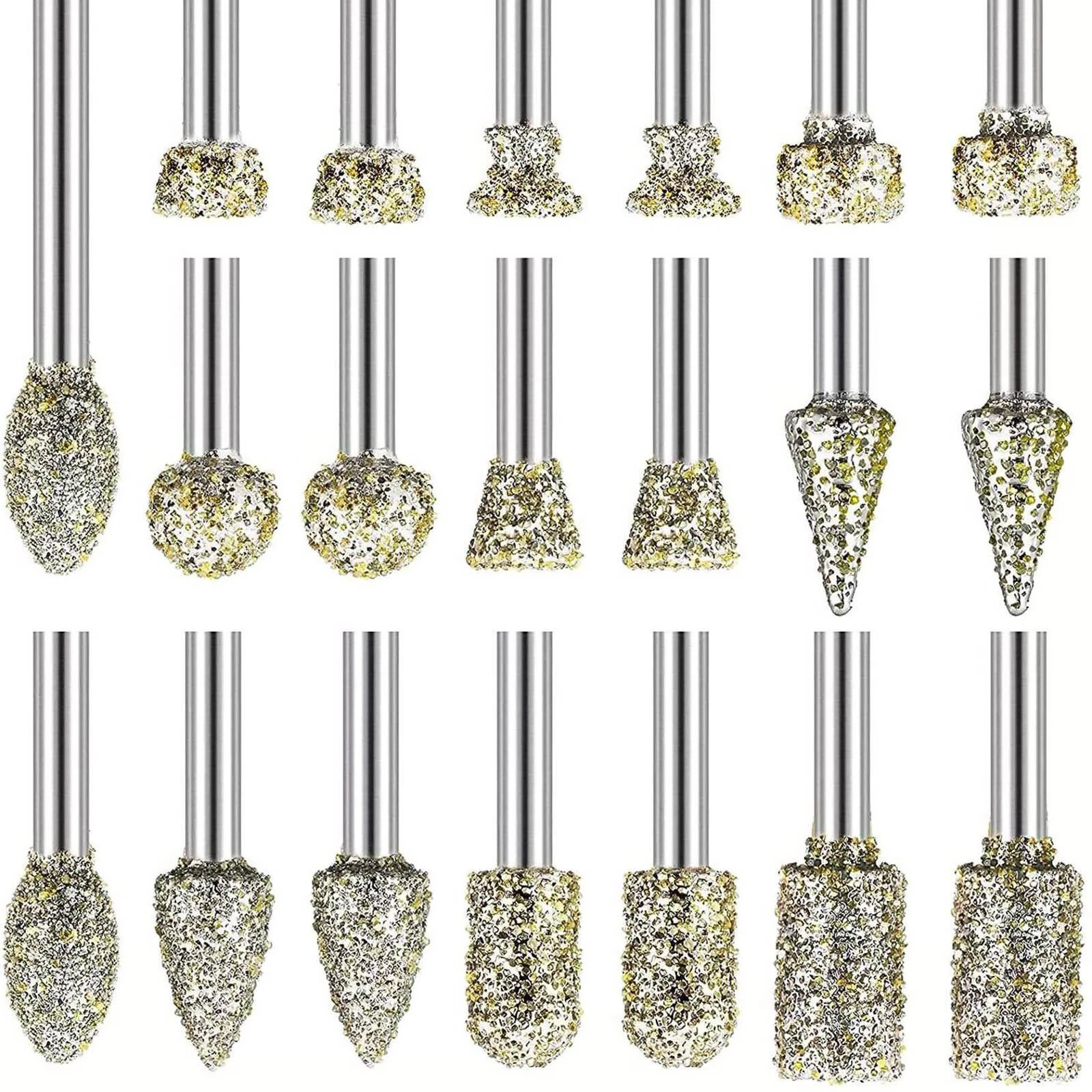 Crisp - 20*Diamond Grinding Burr Drill Bits 3Mm Grinding Diameter For ...