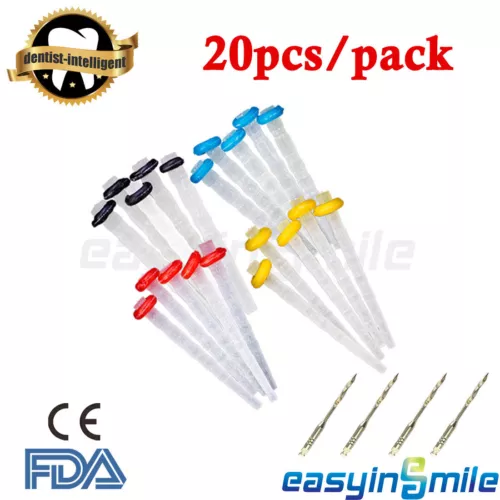 Crisp - 20Pcs Dental Endo Fiber Posts 4 Drills Screw Thread Posts 1.0 1 ...