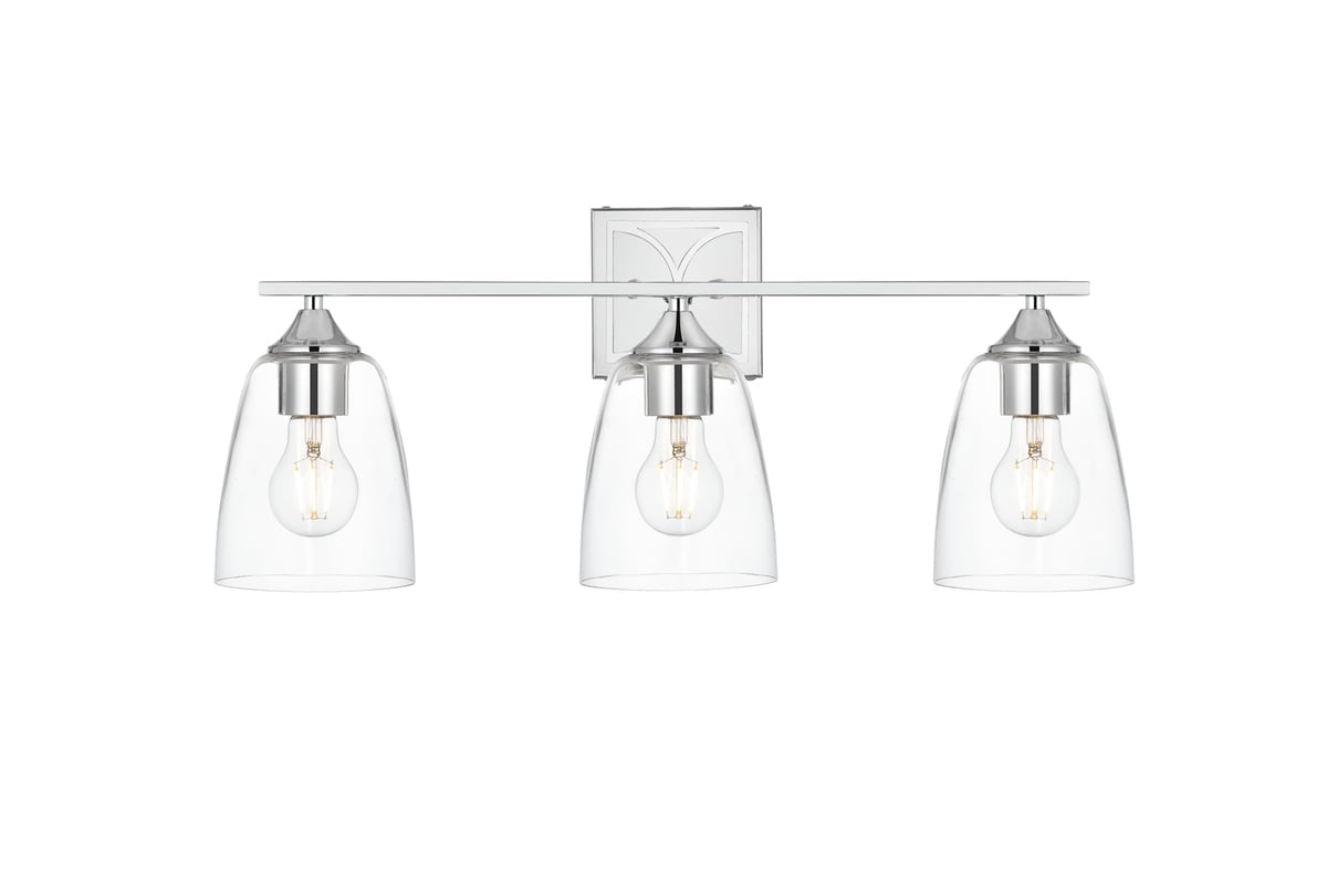 Crisp 3 Light Bath Sconce in Chrome and Clear - Walmart.com