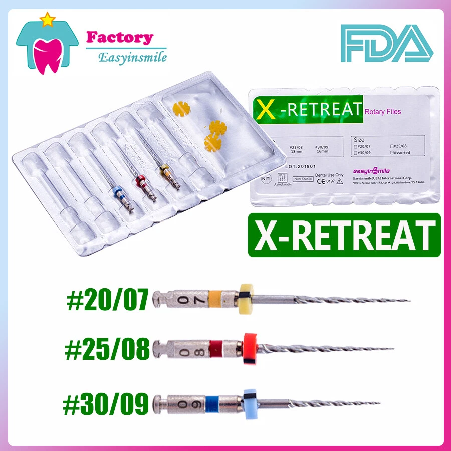 Crisp - 3Pcs Dental Retreatment Endo Files Niti Rotary Root Canal Tips ...