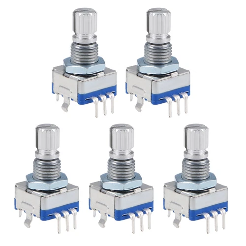 Crisp - 5Pc Ec11 7 Pins 15Mm Shaft Code Switch Potentiometer Rotary ...