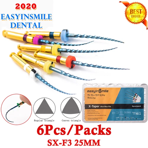 Crisp - 6Pcs Dental Rotary Root Canal Files X3-Taper Blue Max Niti Endo ...