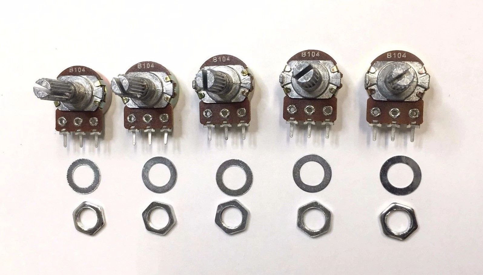 Crisp - B100K 100K Ohm Linear Taper Rotary Potentiometer 5 Pcs ...
