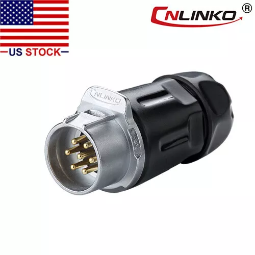 Crisp - Cnlinko 7 Pin Power Signal Circular Connector Male Docking Plug ...