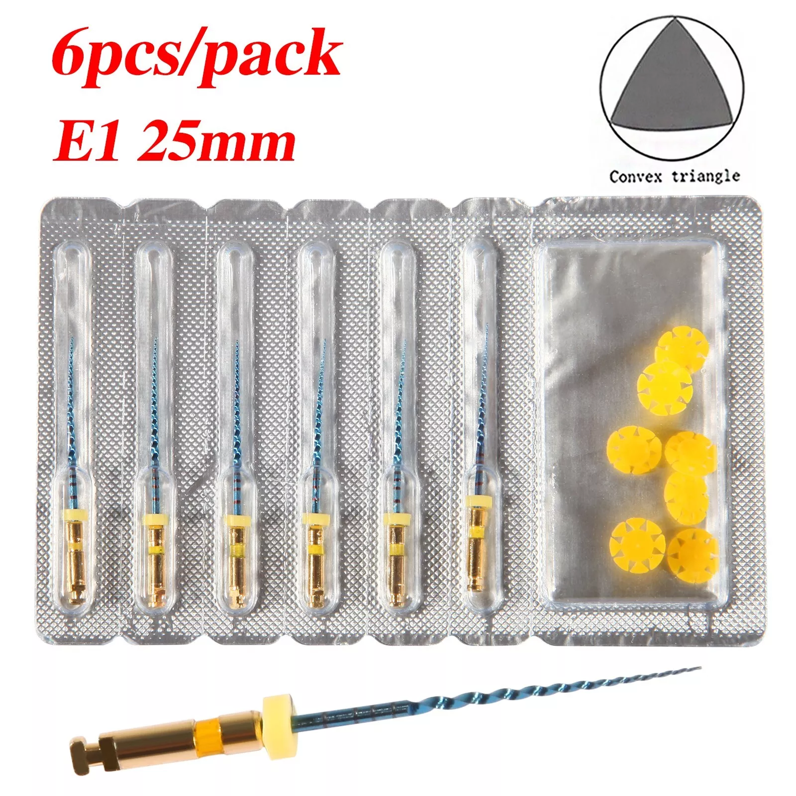 Crisp - Dental Endo Endodontic File Engine Rotary Root Canal Niti Files 25Mm Flexible E1 ...