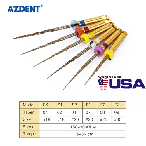 Crisp - Dental Endodontic Gold Taper Niti Rotary Files Tip Engine Use Assorted 25Mm - Walmart.com