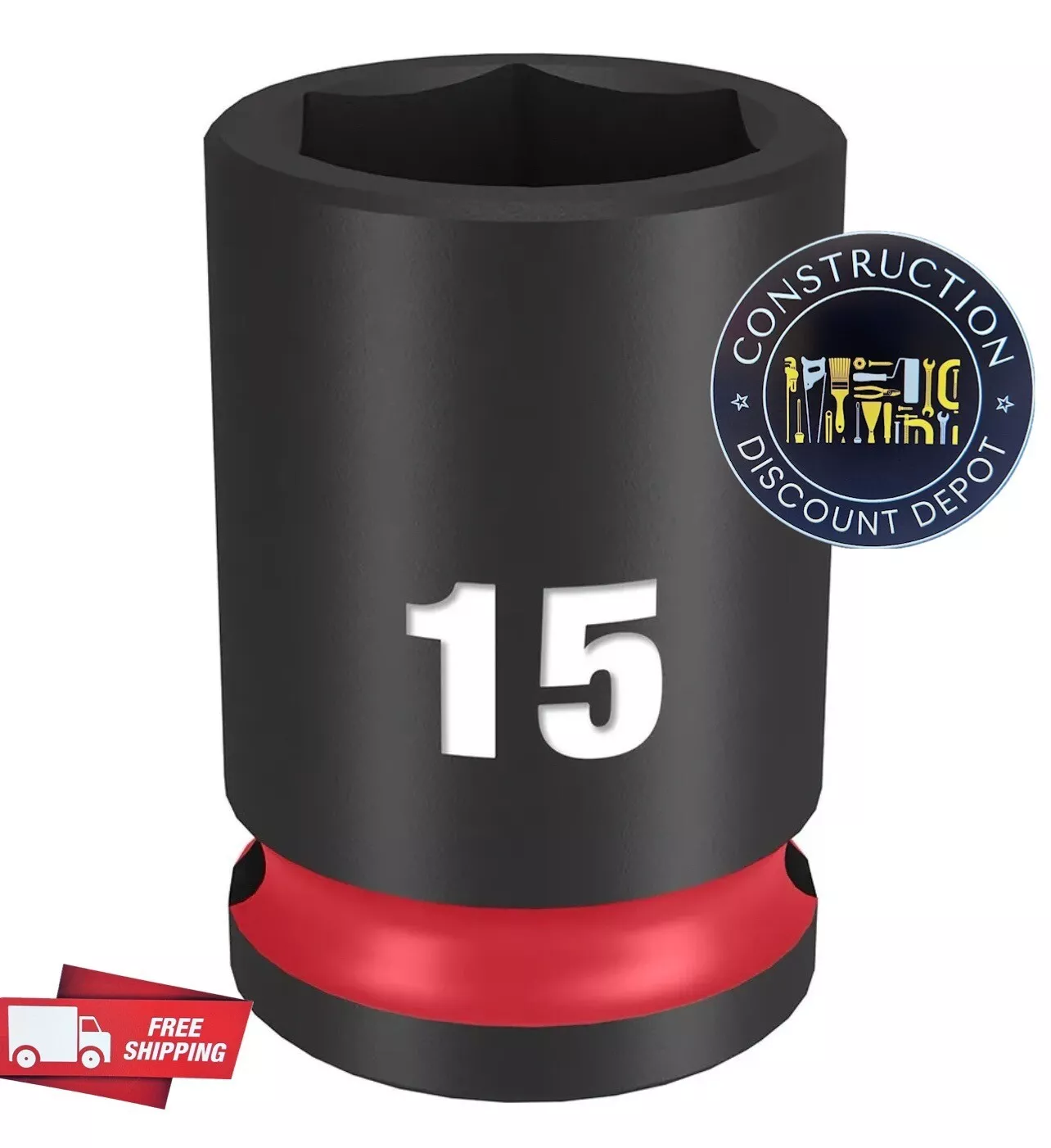 Crisp - Milwaukee 49-66-6139 Shockwave Impact Duty 3/8 Drive 15Mm Shallow 6 Point Socket ...