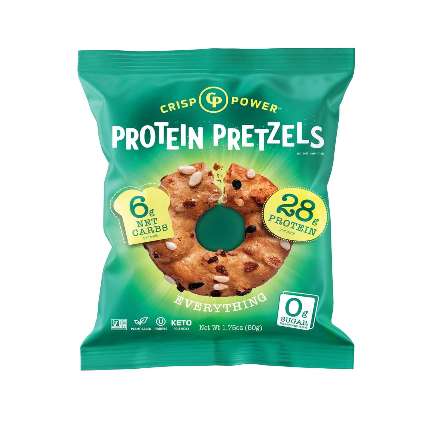 Crisp Power Protein Pretzels, High Protein, Keto Low Carb Snacks, Sea ...