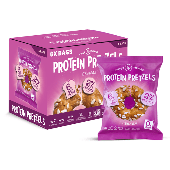 Crisp Power Protein Pretzels, High Protein Snack, Keto & Vegan Friendly ...