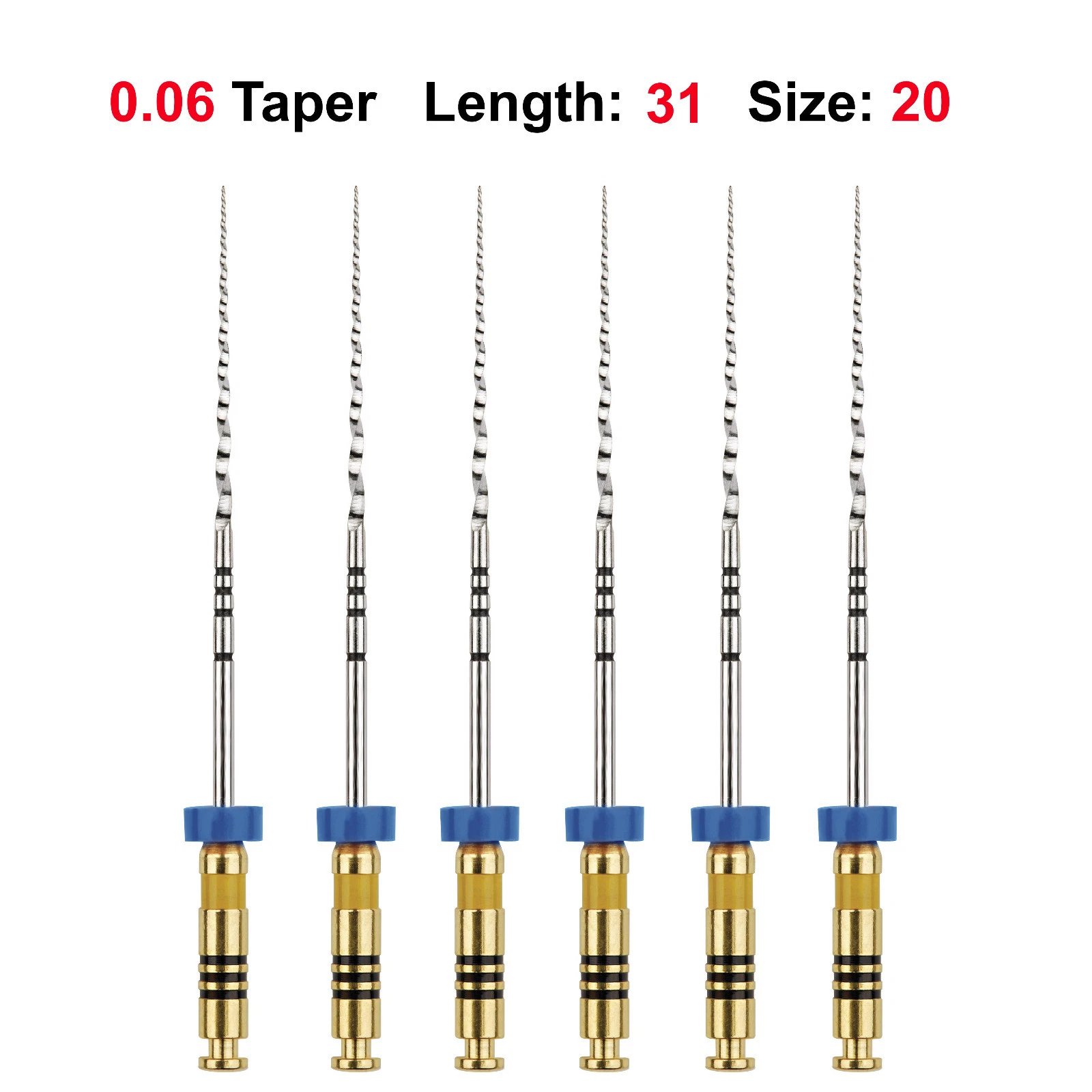 Crisp - Rotary Files Root Canal File .06 31Mm #20 "Yellow" 6/Pk Nickel Titanium Niti - Walmart.com