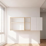 Crisp White Engineered Wood 2-Door 4-Shelf Contemporary Wall Cabinet ...