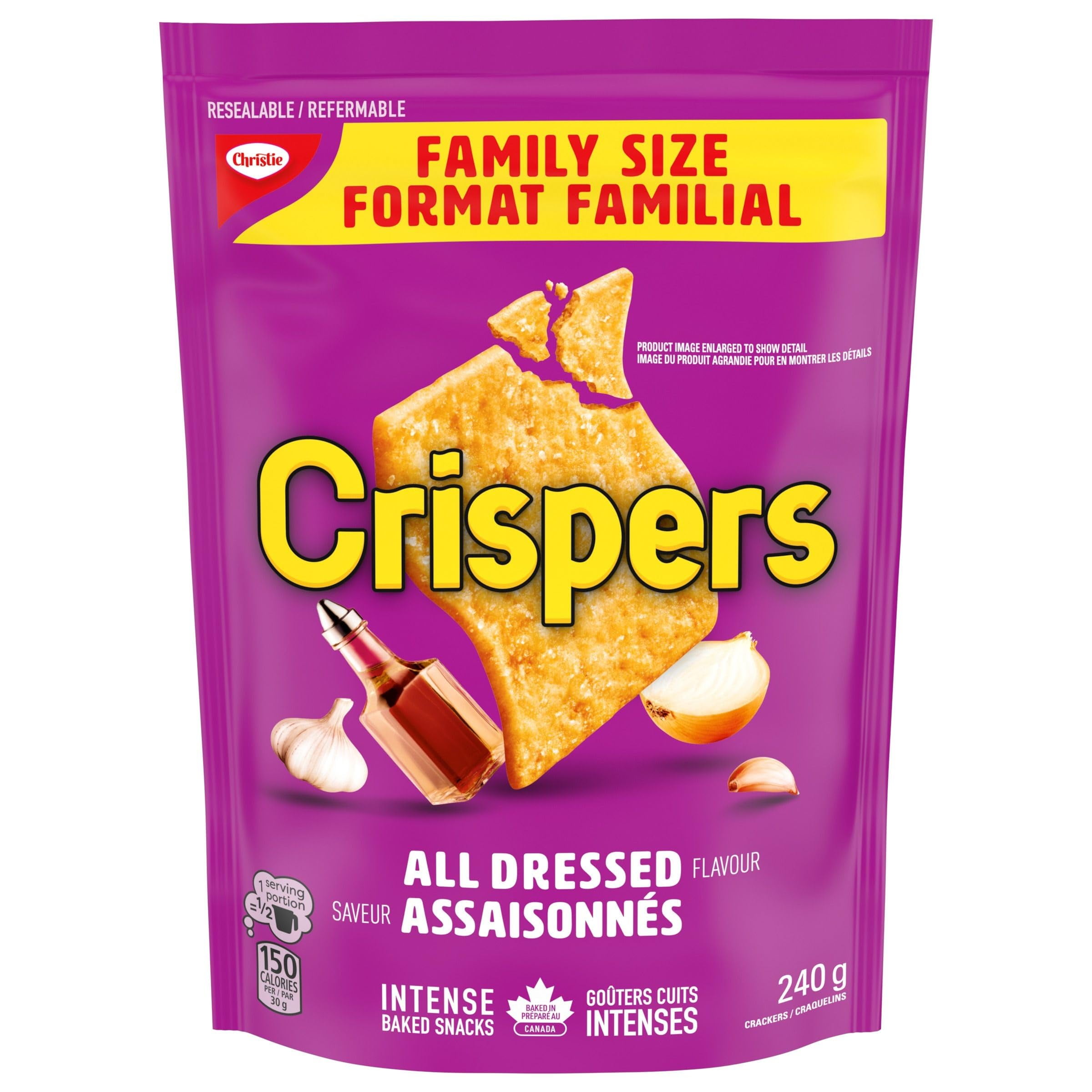 Crispers All Dressed Family RRF12 Size Crackers, 240g (Imported from ...