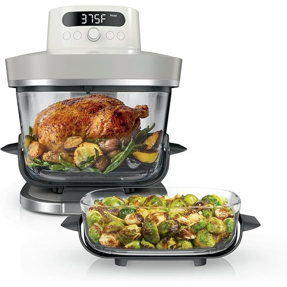 Crispi Pro 6-in-1 Glass Air Fryer | 6qt & 2.5qt Glass Containers with Storage Lids | Non-Toxic ...