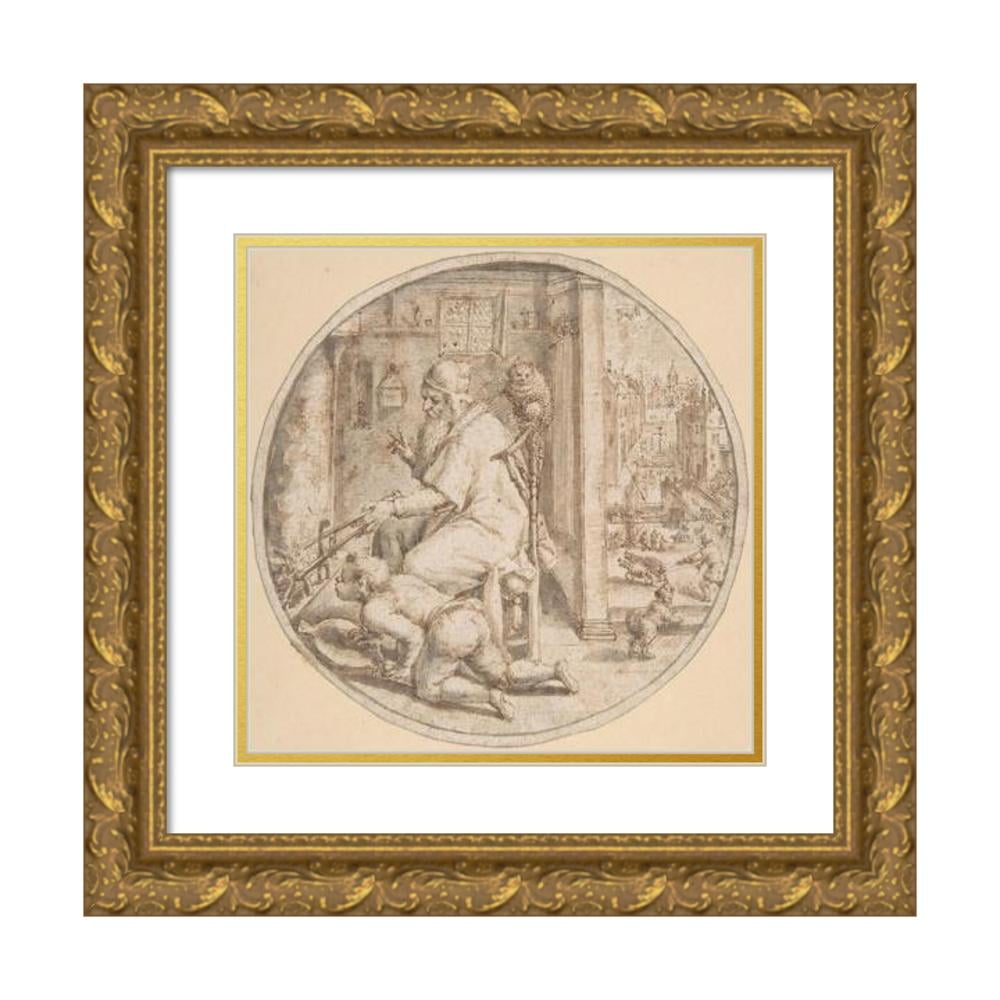 Crispijn de Passe the Elder 15x15 Gold Ornate Wood Frame and Double ...