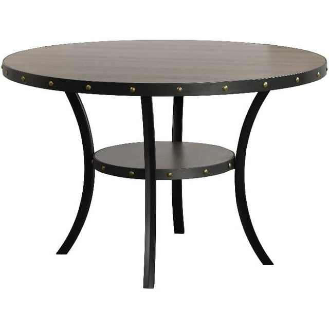 Crispin Solid Wood Round Dining Table, 48-Inch, Gray - Walmart.com