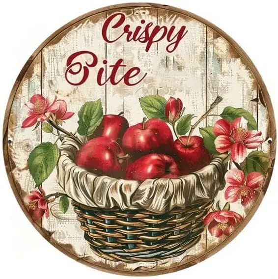 Crispy Bite Apple Metal Tin Sign are Poster Wall Decor New 8"x8 ...