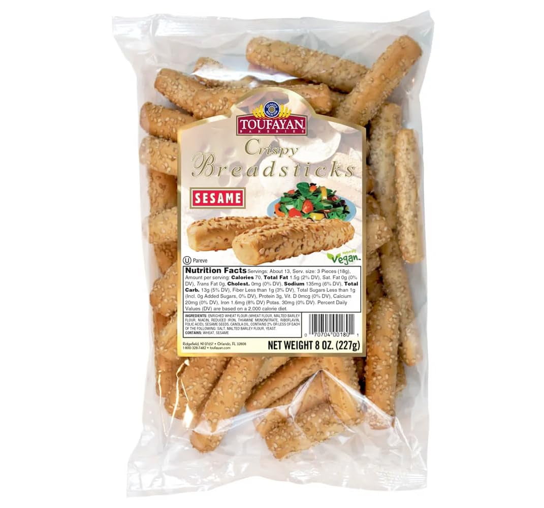 Crispy Breadsticks : Toufayan RRF12 | crunchy sesame sticks | flat ...