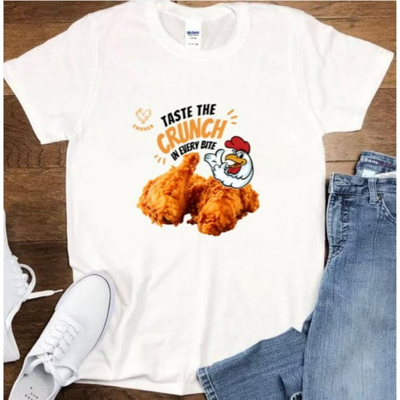 Crispy Chicken Funny Fried Food Lover Graphic Unisex T-Shirt, up to ...