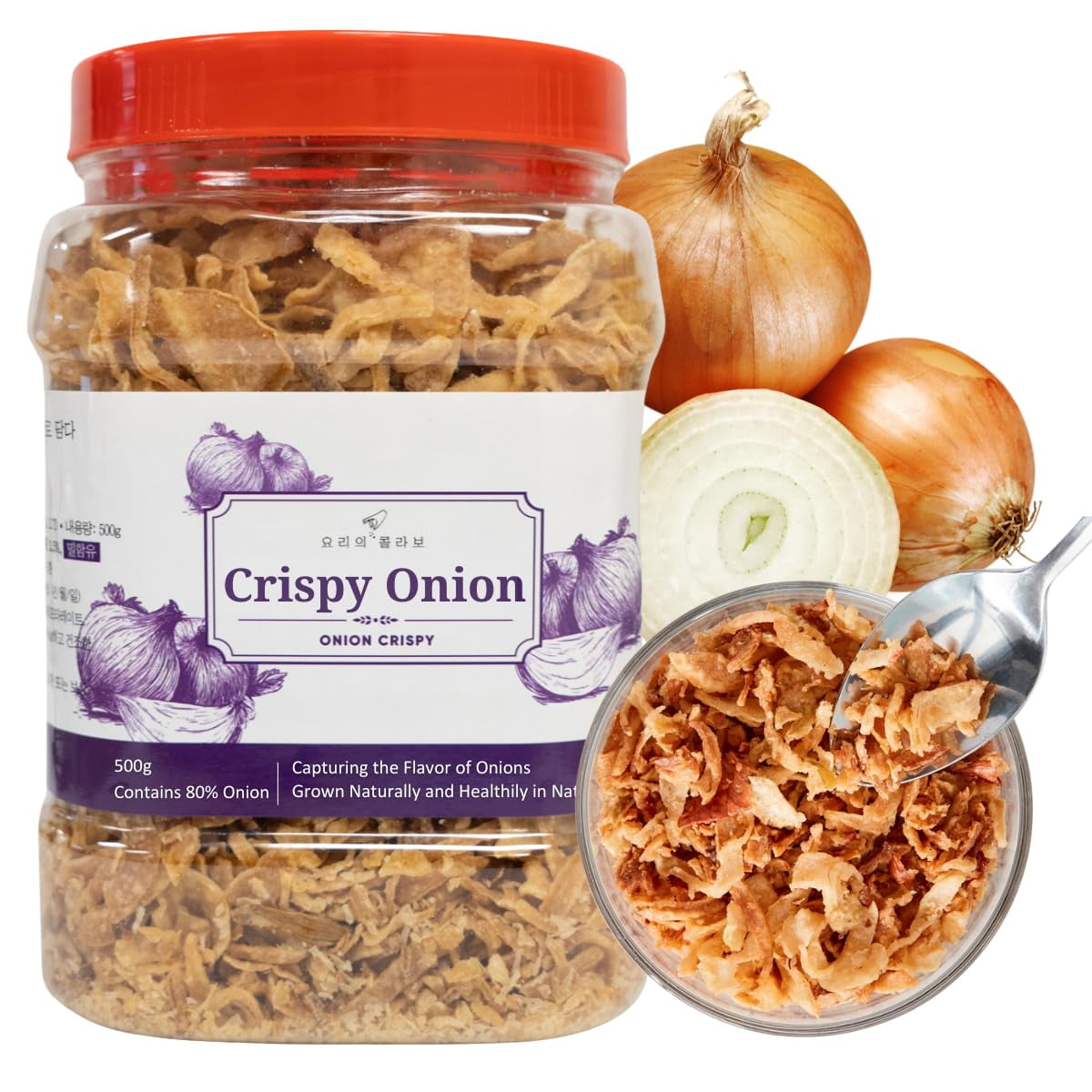 Crispy Crunchy Onion(17.6oz) Fried Onions Topping, Enjoy as a Snack or ...