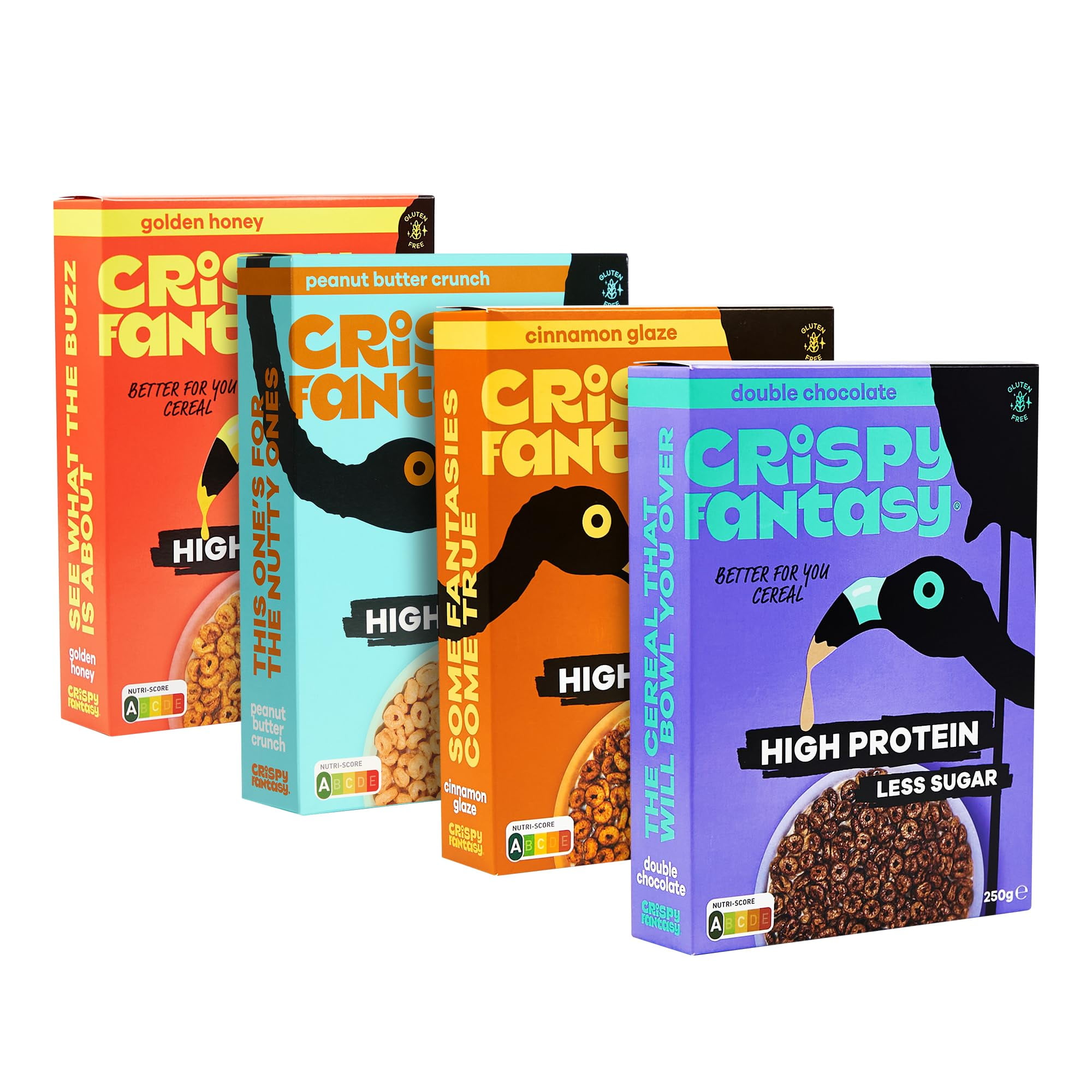 Crispy Fantasy High Protein BCA3 Cereal, Variety Pack, Gluten Low Sugar ...