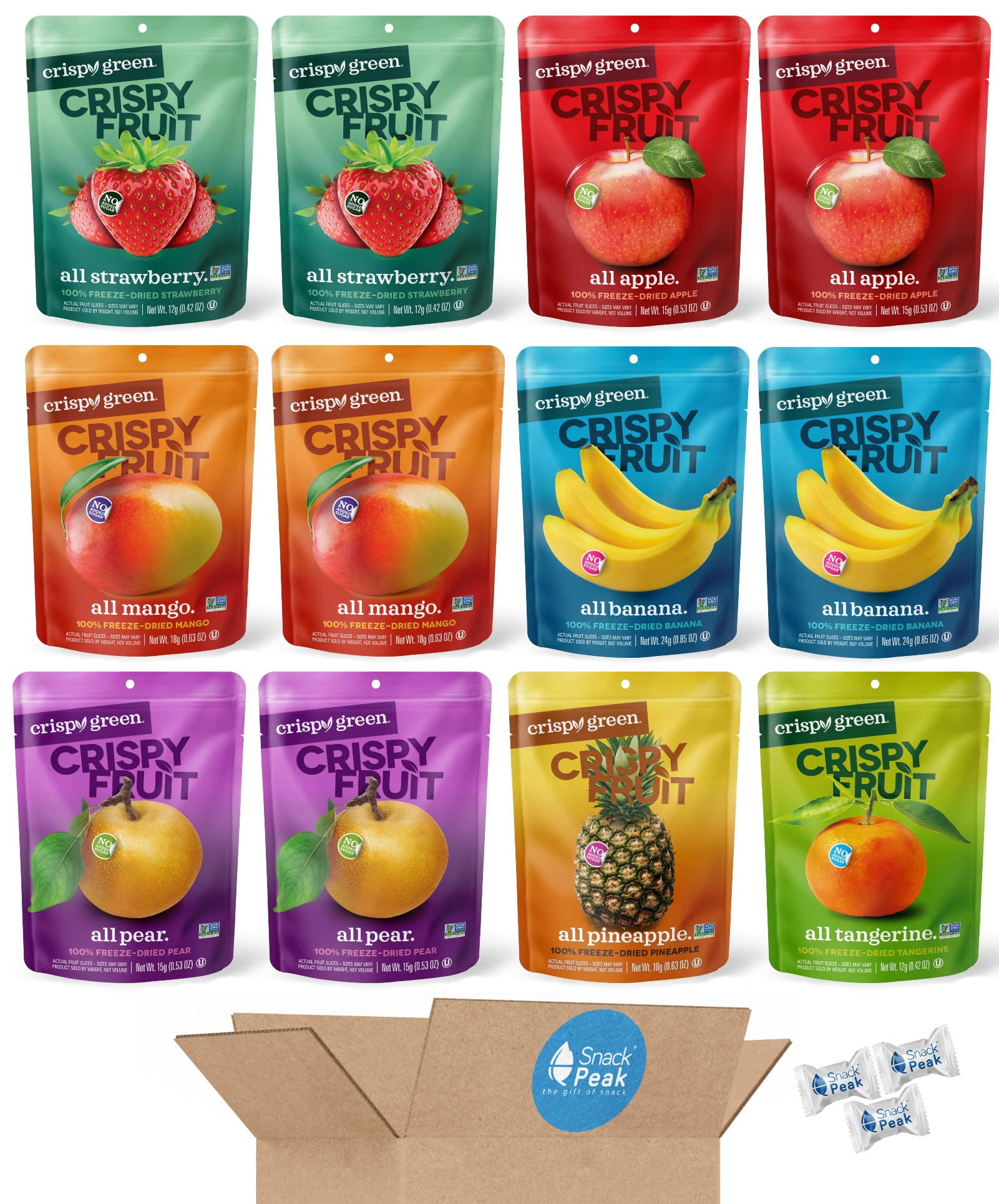 Snack Peak Freeze Dried Fruit Crisps Variety Gift Box with Apple ...
