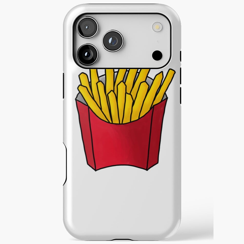 Crispy french fries in red box cartoon style iPhone Case 17 to 11 Pro ...