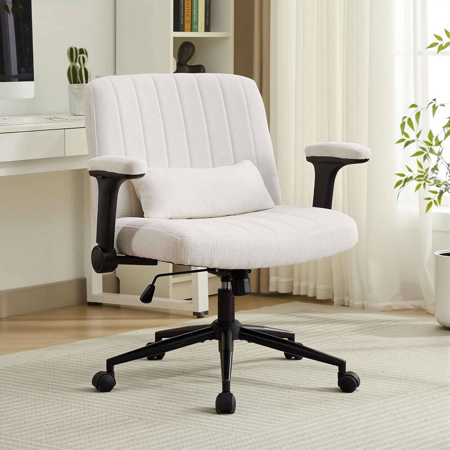 Criss Cross Chair with Adjustable Flip-Up Arms, Wide Cross Legged ...