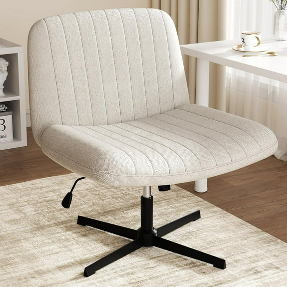 Criss Cross Chair, Armless Cross Legged Office Chair No Wheels, Fabric ...