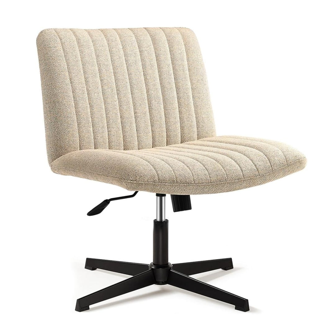 Criss Cross Chair, Armless Cross Legged Office Desk Chair, Fabric ...