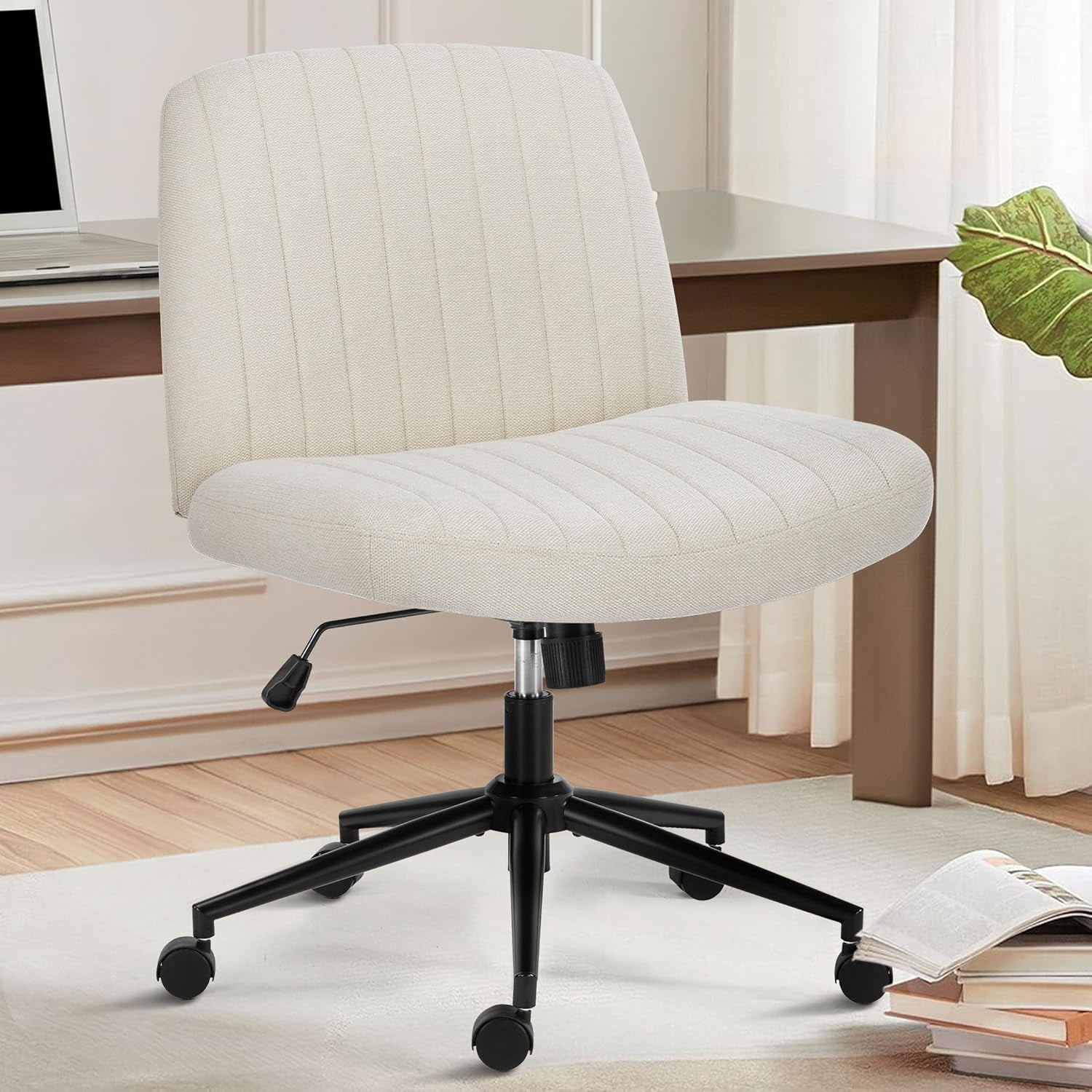 Criss Cross Chair, Fabric Cross Legged Office Desk Chairs No Wheels ...