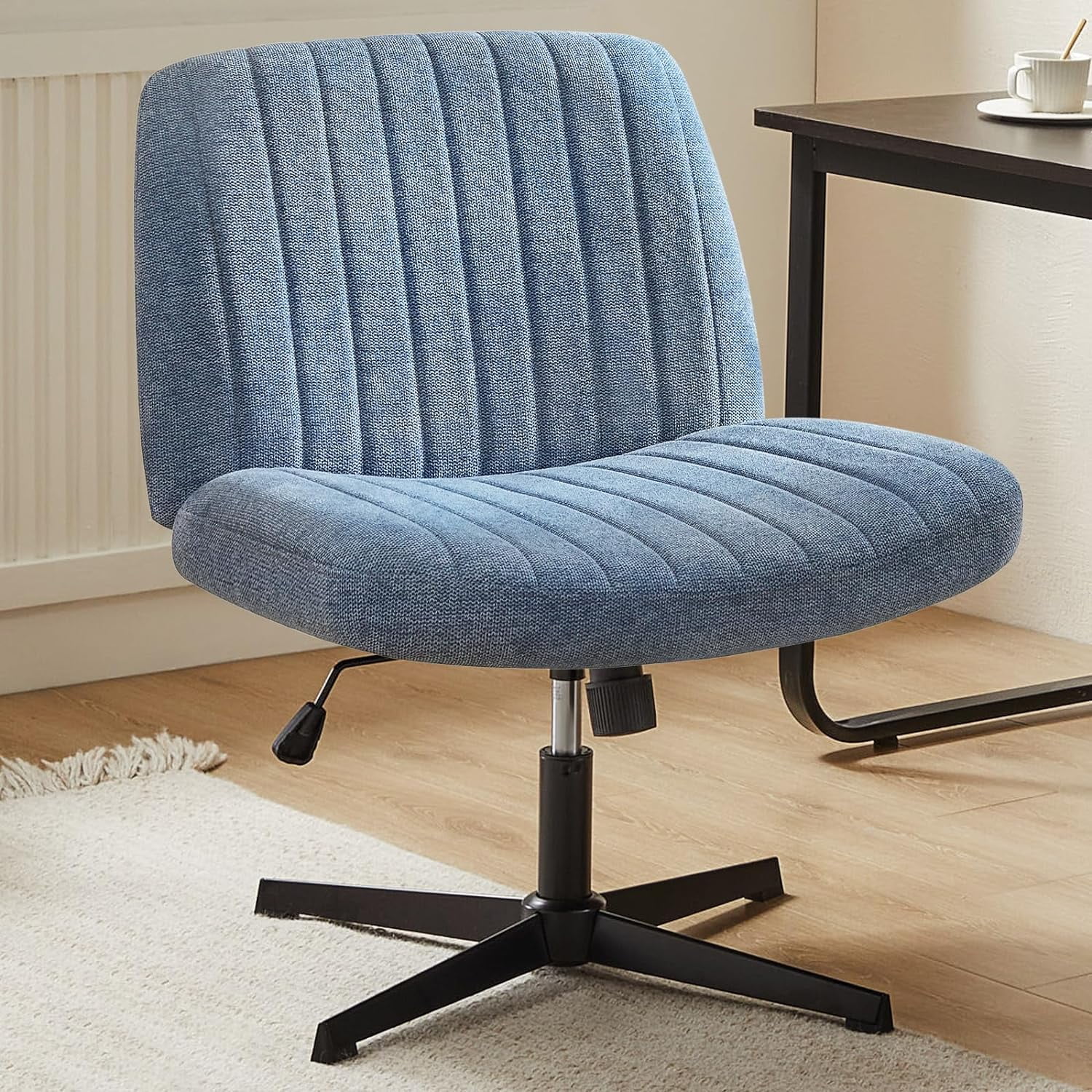 Criss Cross Chair Legged, Armless Office Desk Chair No Wheels, Swivel ...