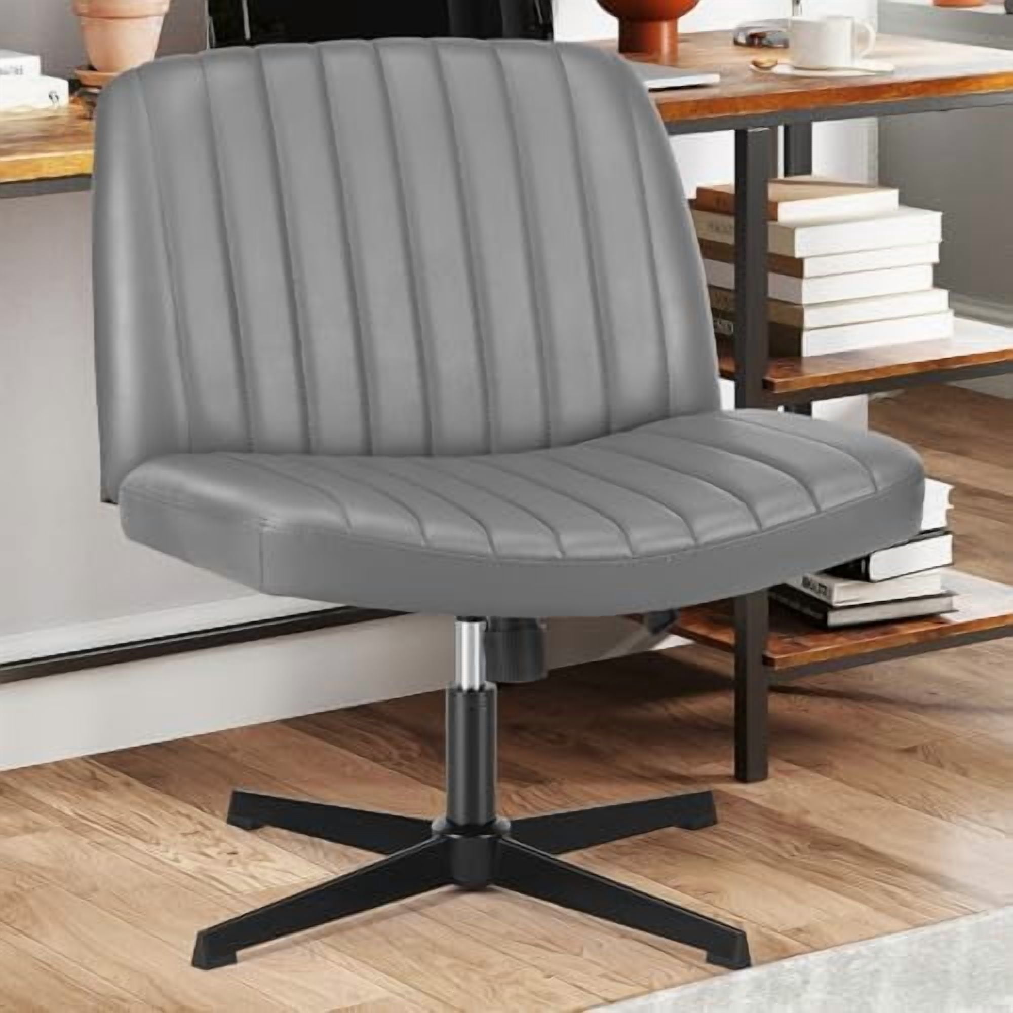 Criss Cross Chair Legged, Armless Office Wide Desk Chair No Wheels ...